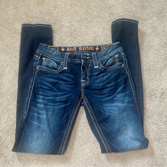 Rock Revival | Jeans | Rock Revival Pearl Size 28 Dark Wash Whiskered ...